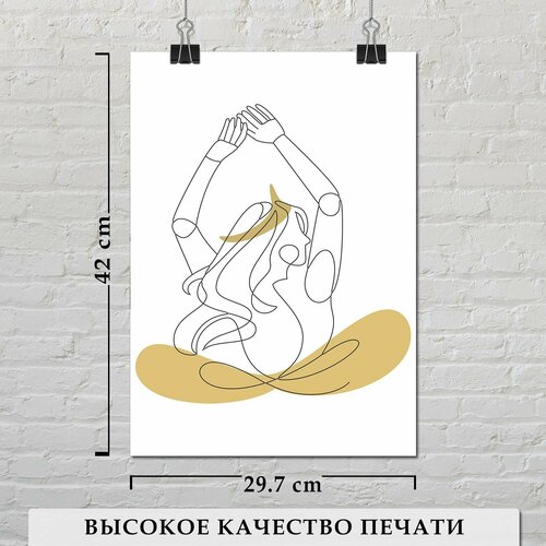 Постер для интерьера на стену "Балерина", размер А3, глянцевая фотобумага, без рам
