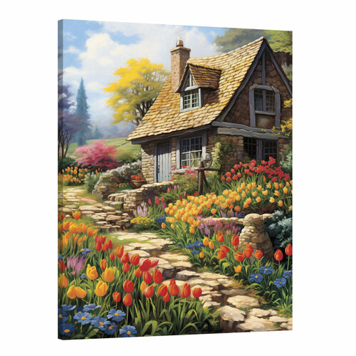 Интерьерная картина 50х70 "Весенний уголок"