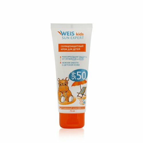 Детский крем для загара WEIS Sun Expert солнцезащитный , SPF 50 75мл