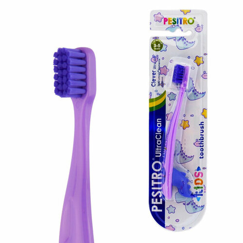 Зубная щетка Pesitro Ultra Soft 7680 Clever (с 3 до 5 лет) Фиолетовая