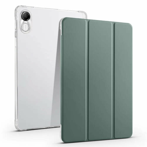 Чехол для планшета HONOR Pad X9 (11.5 дюйма), держатель для стилуса, из мягкого силикона (темно-зеленый)