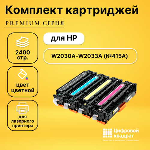 Набор картриджей DS W2030A-W2033A (№415A), с чипом
