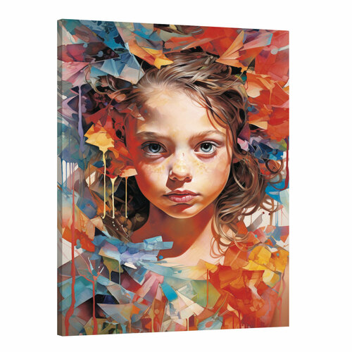 Интерьерная картина 50х70 "Девочка, которая рисует мир"
