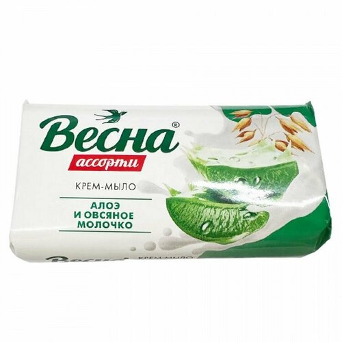 Мыло твердое "Весна Ассорти" алоэ и овсянное молочко 90г