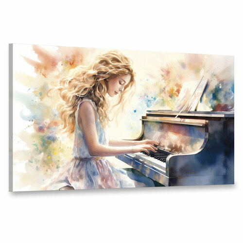 Интерьерная картина 100х60 "Пианистка"