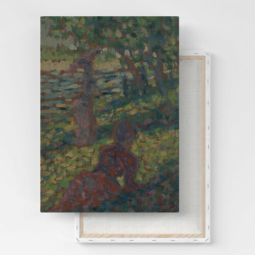 Картина на холсте, репродукция / Georges Seurat - Woman in a Park / Жорж Сёра / Размер 60 x 80 см