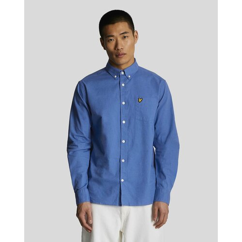 Рубашка Lyle & Scott Cotton Linen Button Down Shirt, размер M, синий