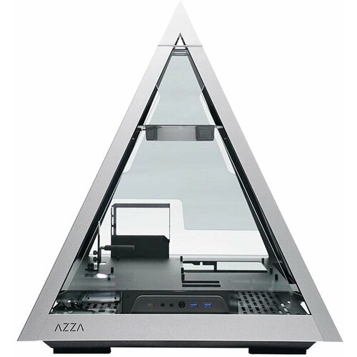AZZA Корпус Azza Pyramid L черный/серебристый без БП ATX 6x120mm 2xUSB3.0 audio bott PSU CSAZ-804L PYRAMID
