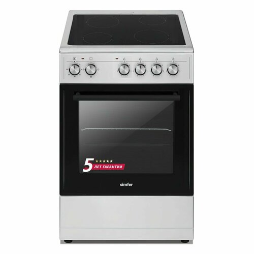 Электрическая плита Simfer F55VM04017, 4 режима работы, ширина 50 см, серая