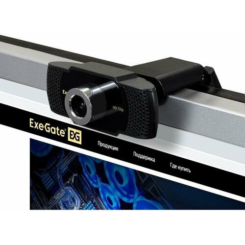 Exegate EX287378RUS Веб-камера ExeGate BusinessPro C922 HD Tripod (матрица 1/3 1,3 Мп, 1280х720, 720P, 30fps, 4-линзовый объектив, USB, микрофон с шум