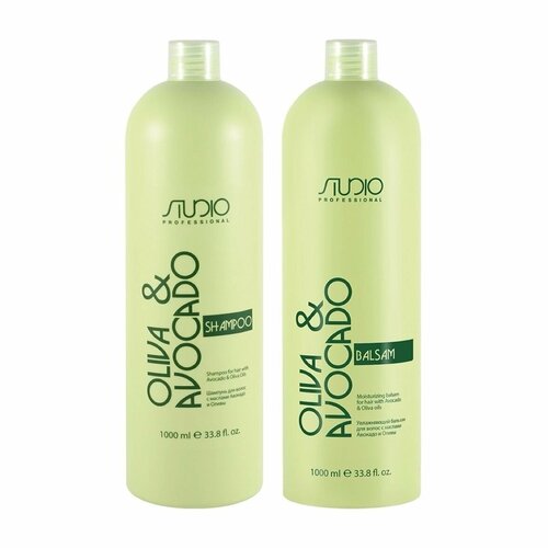 Kapous Professional Набор для волос с с маслами Авокадо и Оливы, шампунь 1000 мл + бальзам 1000 мл