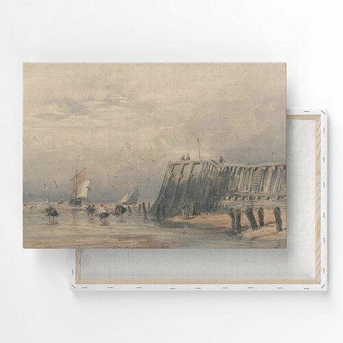 Картина на холсте, репродукция / Дэвид Кокс - Sailing Barges and Shrimpers / Размер 30 x 40 см
