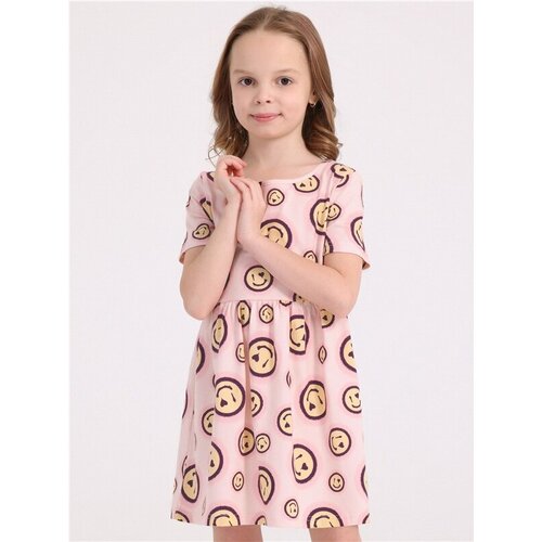Платье Апрель, размер 76-146, розовый, бежевый