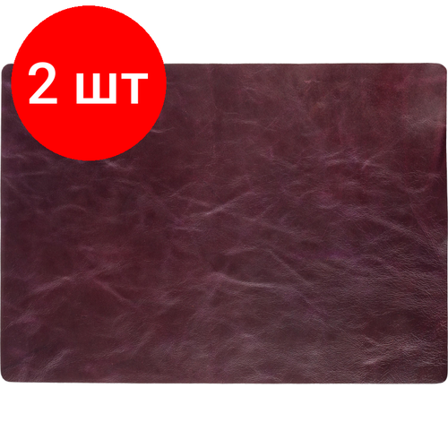 Комплект 2 штук, Коврик на стол Attache Selection 30х42см натуральная кожа Элегант бордовый