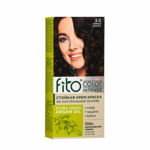 Fitoкосметик Стойкая крем-краска для волос Fito color intense тон 3.0 темный каштан, 115 мл
