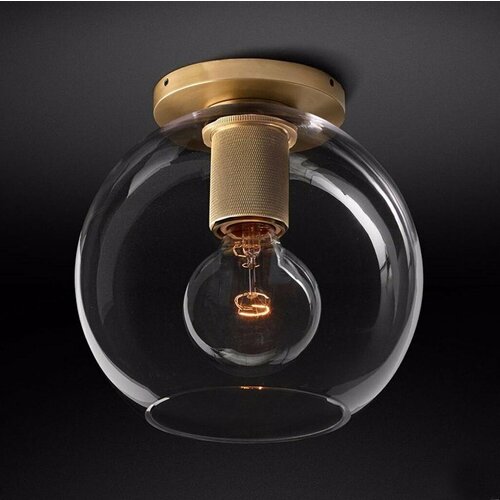 Потолочный светильник Rh Utilitaire Globe Shade Flushmount Brass ImperiumLoft 48,066 (123675-22)