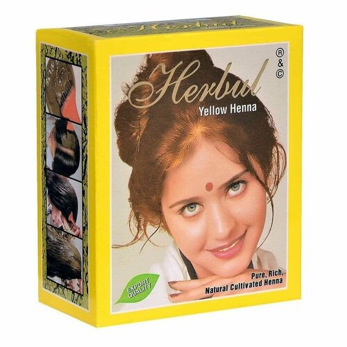 Хна индийская натуральная для волос Хербул / Herbul Henna , 60 гр. (6х10) , Желтая (Yellow)