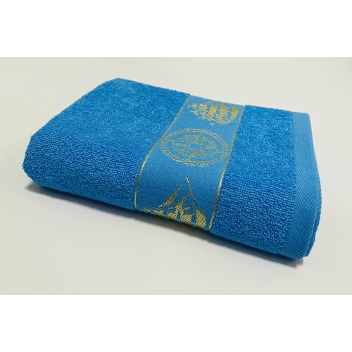 Полотенце махровое для рук и лица в подарок мужчине на 23 февраля Морское Голубое 50*80 см