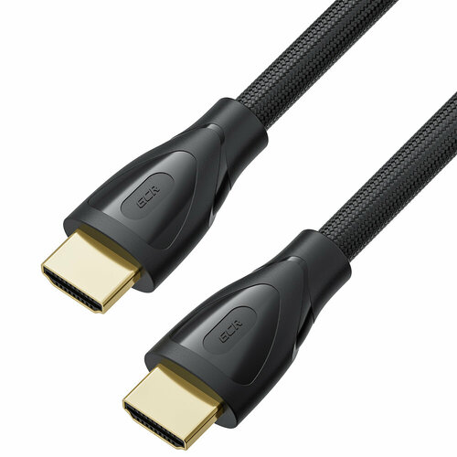 Провод HDMI 2.1 Premium ECO Soft капрон 8K@60Hz 3D 48 Гбит/с для Apple TV PS4 Xbox One 24К GOLD (GCR-H203) черный 1.5м
