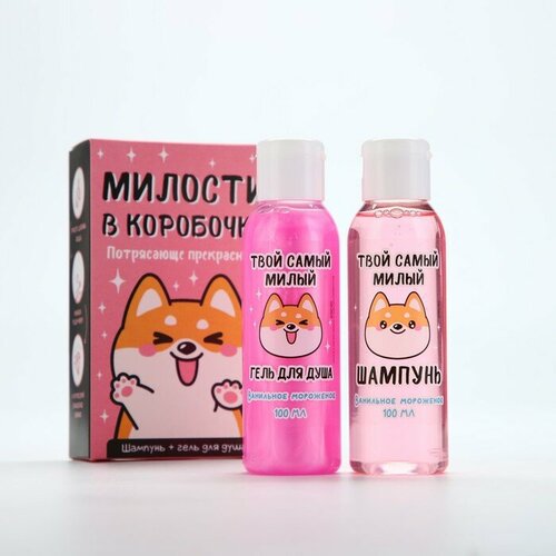 Beauty Fox Набор "Корги" шампунь и гель для душа, 2х100 мл