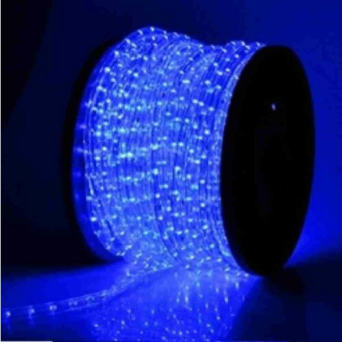 Дюралайт светодиодный круглый , диаметр 13 мм,36 Led\метр ,220В, IP65,2-жильный цвет синий, длина 10 метров
