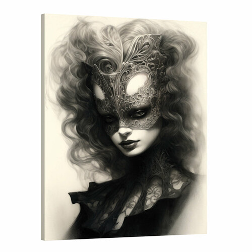 Интерьерная картина 50х70 "Женщина с маской искусства"