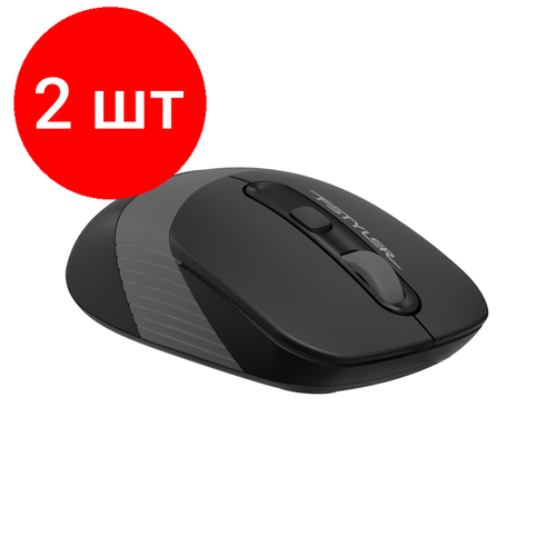 Комплект 2 штук, Мышь компьютерная A4Tech Fstyler(FG10S GREY)черн/сер/2000dpi/беспроводн/4кн