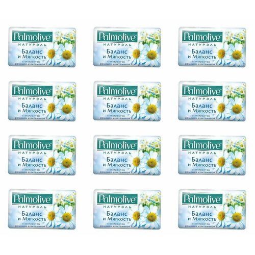 Palmolive Мыло Баланс и мягкость Ромашка, 90 г, 12 шт