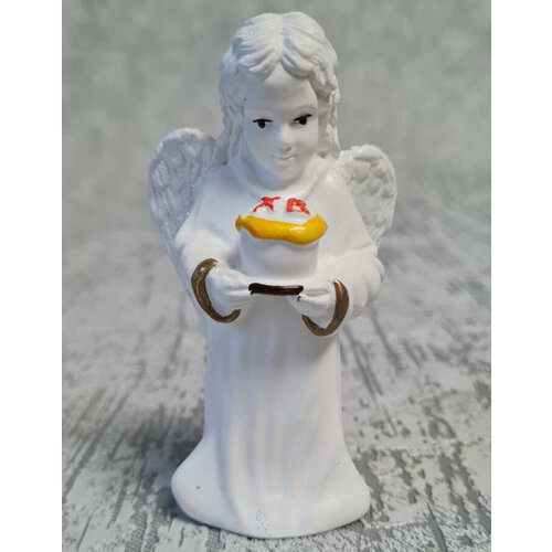 Статуэтка керамическая Ангел с куличом (желтым)