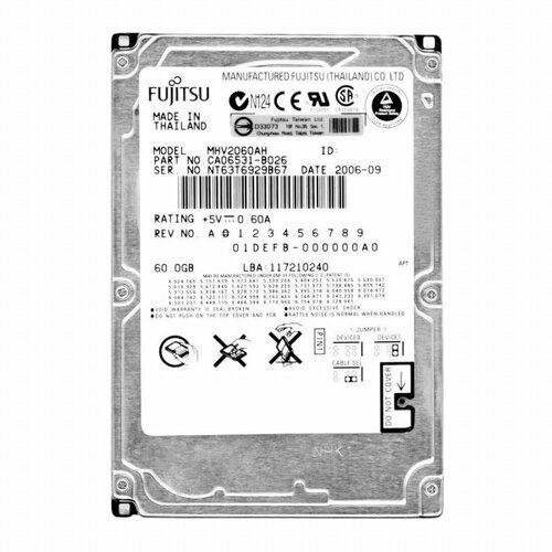 Жесткий диск Fujitsu MHV2060AH 60Gb 5400 IDE 2,5" HDD
