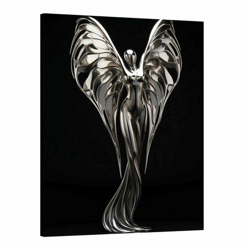 Интерьерная картина 50х70 "Ангел с серебряными крыльями"