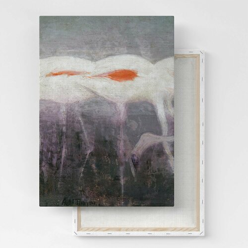 Картина на холсте, репродукция / Эббот Хэндерсон Тейер - White Flamingoes / Размер 60 x 80 см