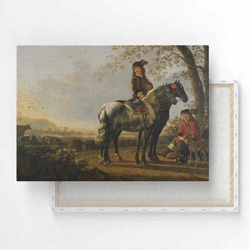 Картина на холсте, репродукция / Альберт Кёйп - Horsemen Resting in a Landscape / Размер 30 x 40 см