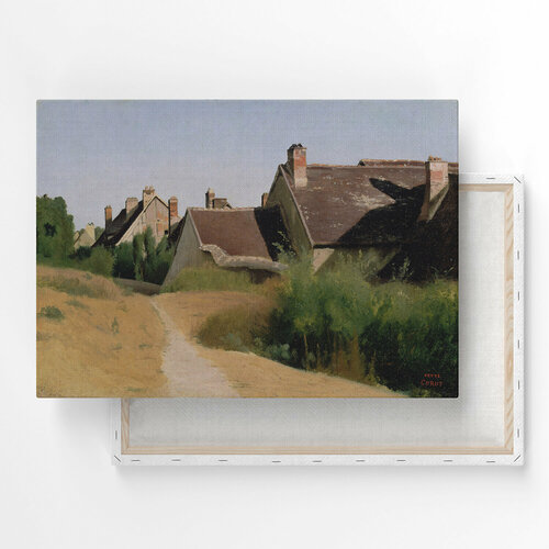 Картина на холсте, репродукция / Houses near Orleans / Камиль Коро / Размер 30 x 40 см