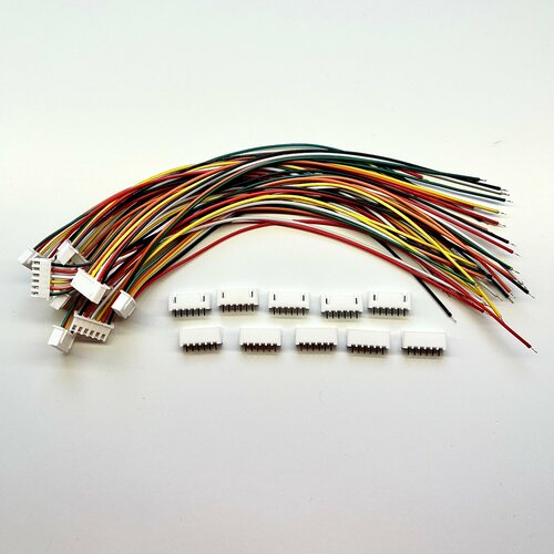 Набор кабелей с разъемом JST XH 2.54мм 6pin 20 см 10 штук