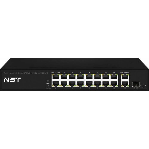 PoE коммутатор Fast Ethernet New System Technologies (NST) NS-SW-16F3G-P