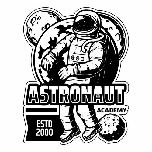 Наклейка Astronaut Academy / Академия космонавтов 11х15 см