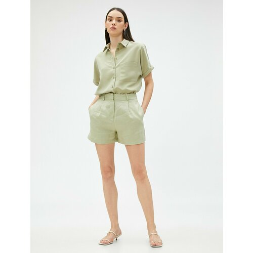 Рубашка KOTON, размер 40, зеленый