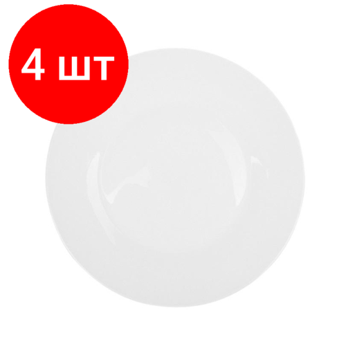 Комплект 4 штук, Тарелка Tvist Ivory, фарфор, мелкая, D200мм, белая, фк4002