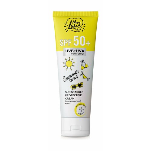 Водостойкий cолнцезащитный крем для тела с мерцающим эффектом / MonoLove Bio Summer Time Sun Sparkle Protective Cream SPF 50+