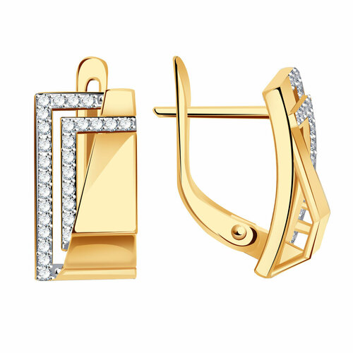 Серьги Diamant online, золото, 585 проба, фианит, бесцветный