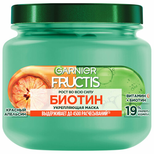 Маска для волос Garnier Рост во всю силу Fructis Биотин для слабых волос, склонных к выпадению 320мл