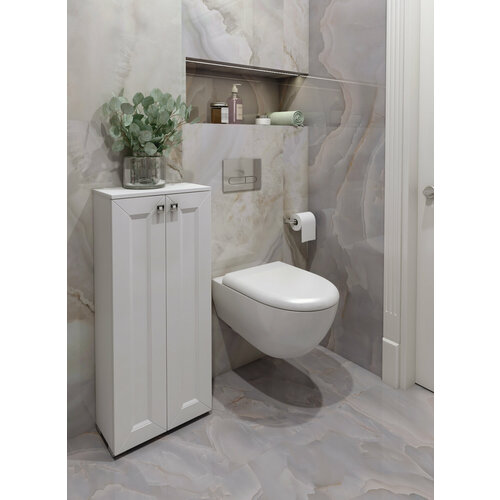 Шкаф для ванной комнаты, REGENT style, ШТГранд 2двери, белый, 95*40*19