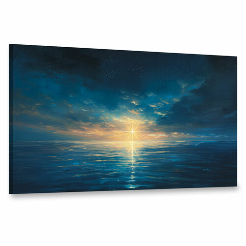 Интерьерная картина 100х60 "Звезда, восходящая над морем"