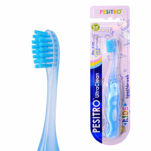 Зубная щетка Pesitro Ultra Soft 4380 Go-Kidz (от 3 до 5 лет) Голубая