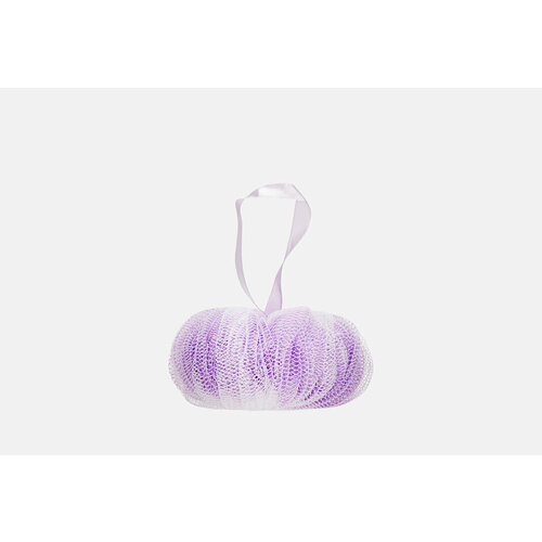 Мочалка со шнуром- люкс BASICARE, LUXE BATH SPONGE -LIGHT PURPLE-CREAM 1шт