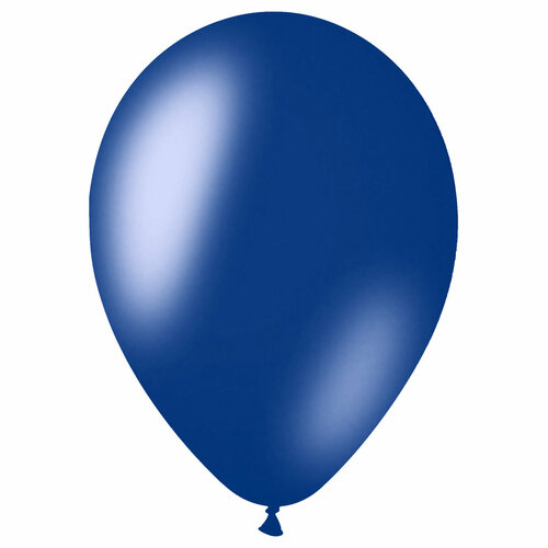 Воздушные шары, 50шт, М12/30см, MESHU, металлик, синий