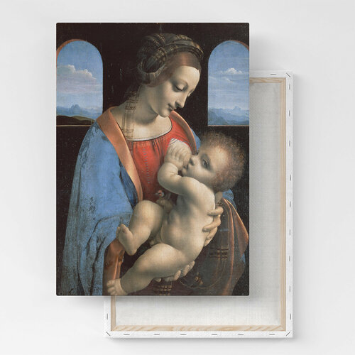 Картина на холсте, репродукция / Леонардо да Винчи - Мадонна Литта / Размер 80 x 106 см