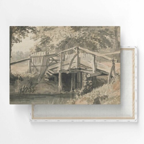 Картина на холсте, репродукция / Пол Сэндби - Stream and Wooden Bridge / Размер 30 x 40 см