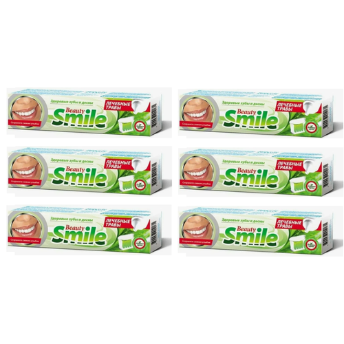 Rubella Зубная паста Beauty Smile Лечебные травы, 100 мл, 6 шт